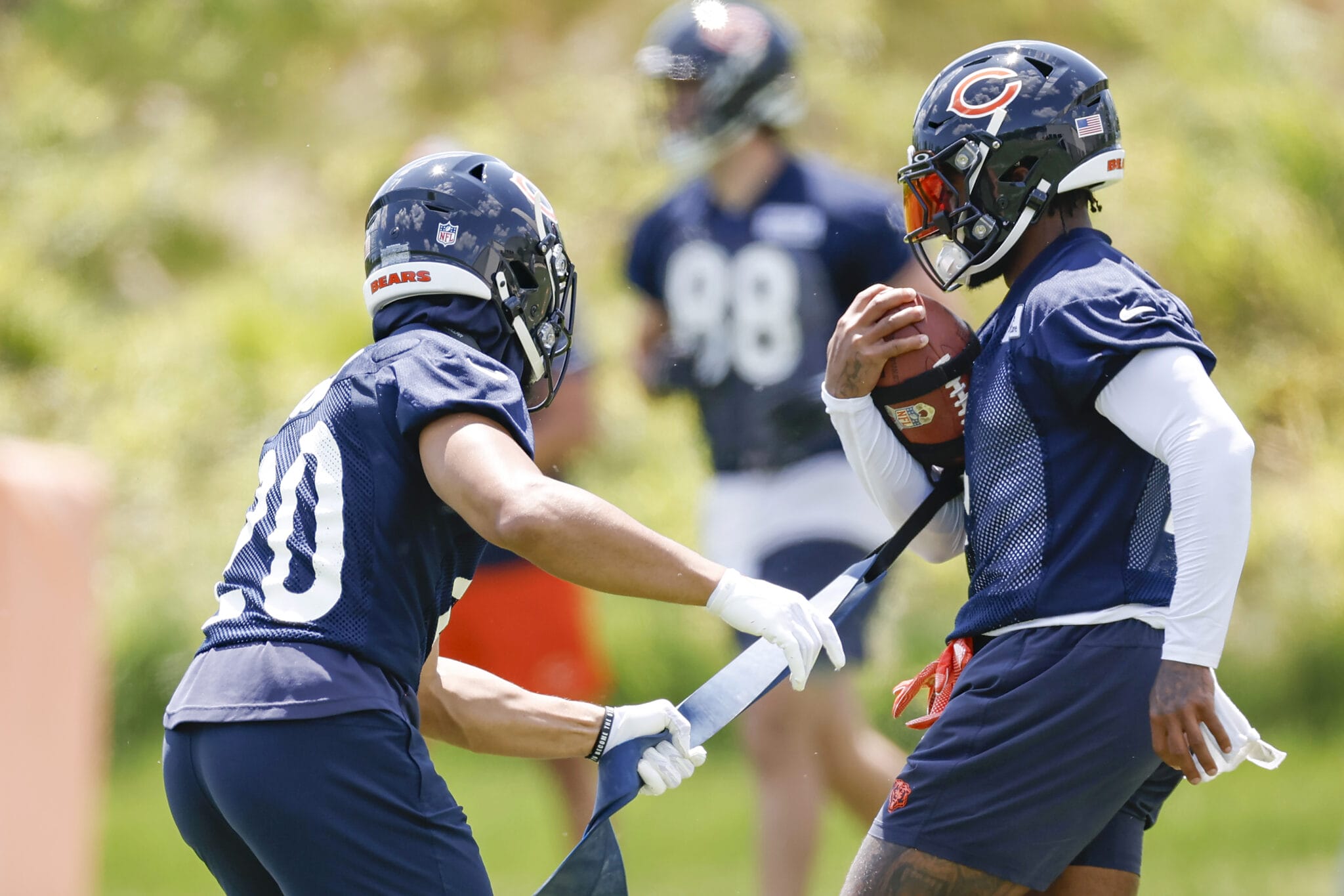 The Chicago Bears' running backs will utilize a 'unique' blocking technique for the 2024 NFL season